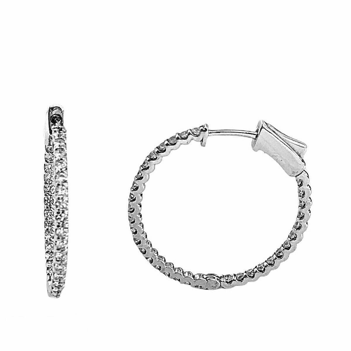 Exciting 25 Mm Diamond Hoop Earrings (1 Inch Hoop)
